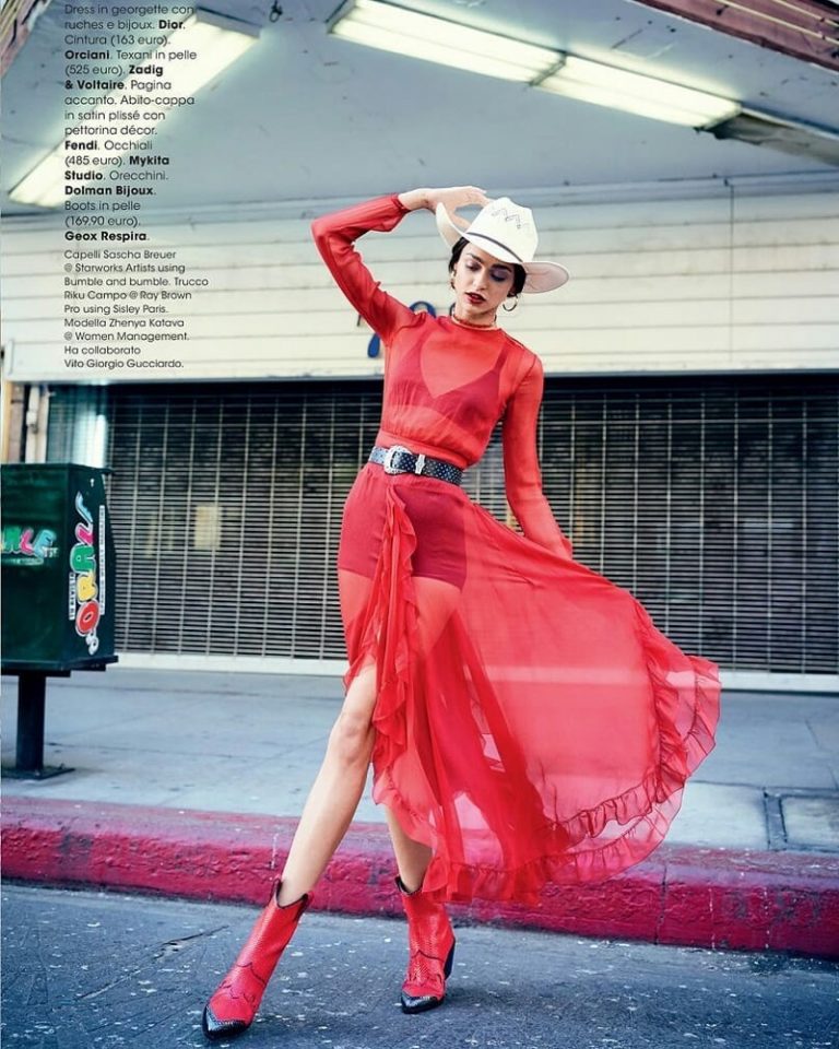 Zhenya Katava Glamour Italy Western Fashion Editorial