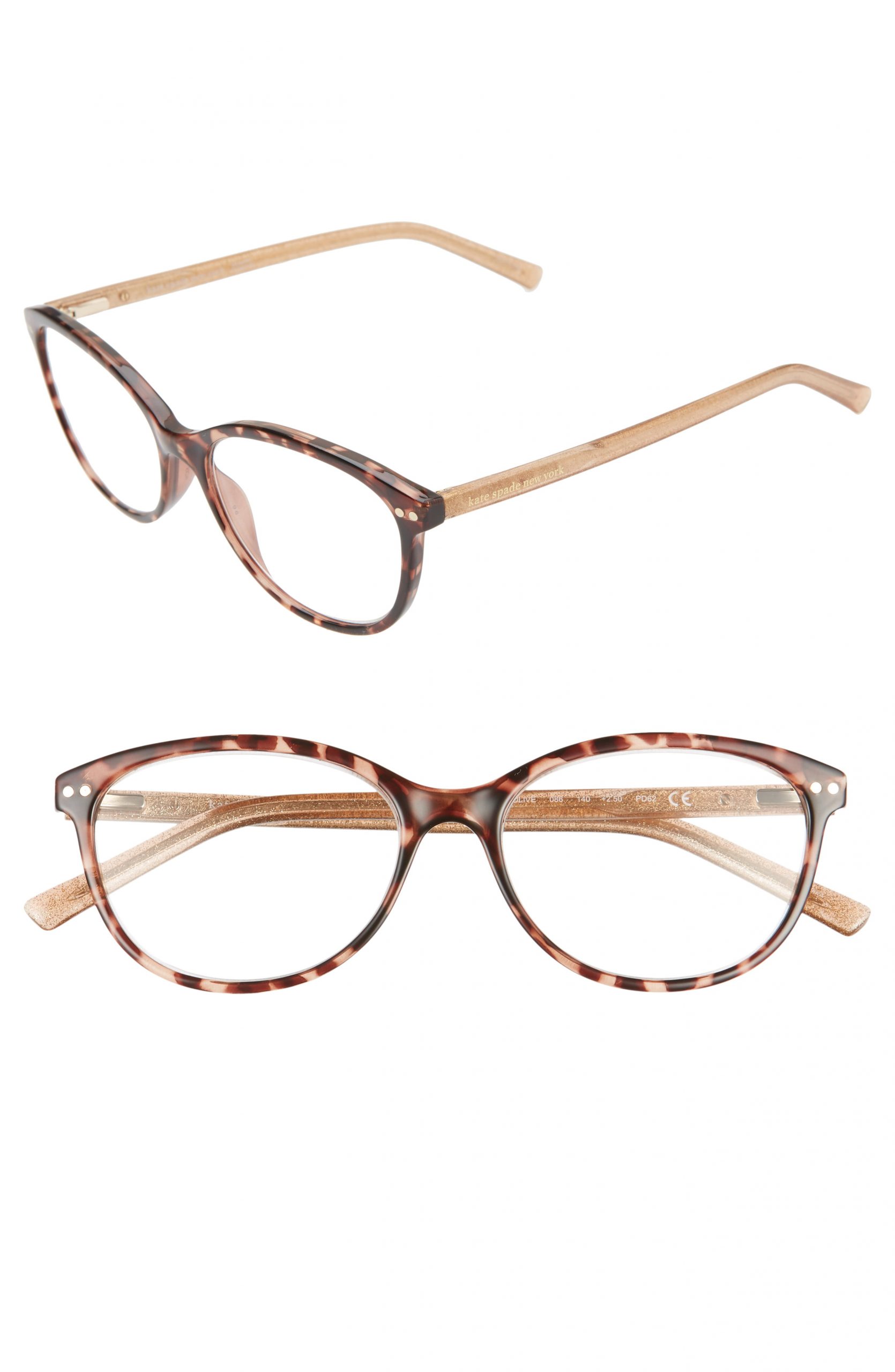 Womens Kate Spade New York Olive 53mm Reading Glasses Dark Havana Fashion Gone Rogue